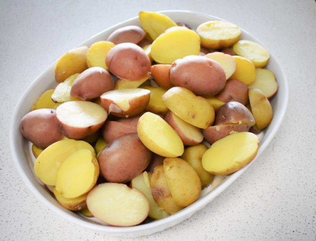 Instant Pot Cheesy Ranch and Bacon Potatoes - Roscoe's Recipes